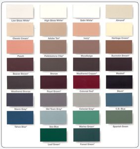 Gutter Color Chart | Alaska Custom Gutters